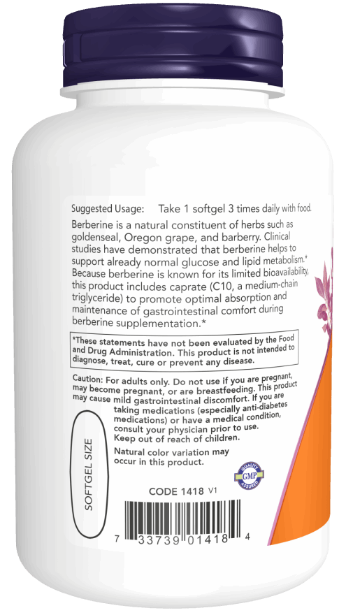 NOW Foods Berberine Glucose Support 90 Softgels – Nutrition Depot